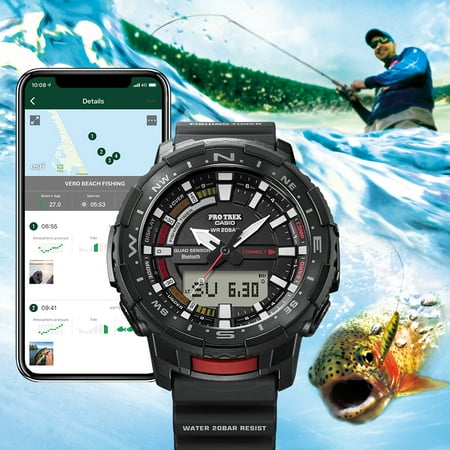 Casio - Casio Pro Trek PRTB70 Fishing Timer Watch with Quad Sensor and ...