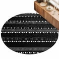 Abstract Bohemian Striped Lines Round Rug 3ft Retro Geometric on Black ...
