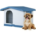 ZENY 34.6" Large Plastic Dog House with Liftable Roof, Detachable Base ...