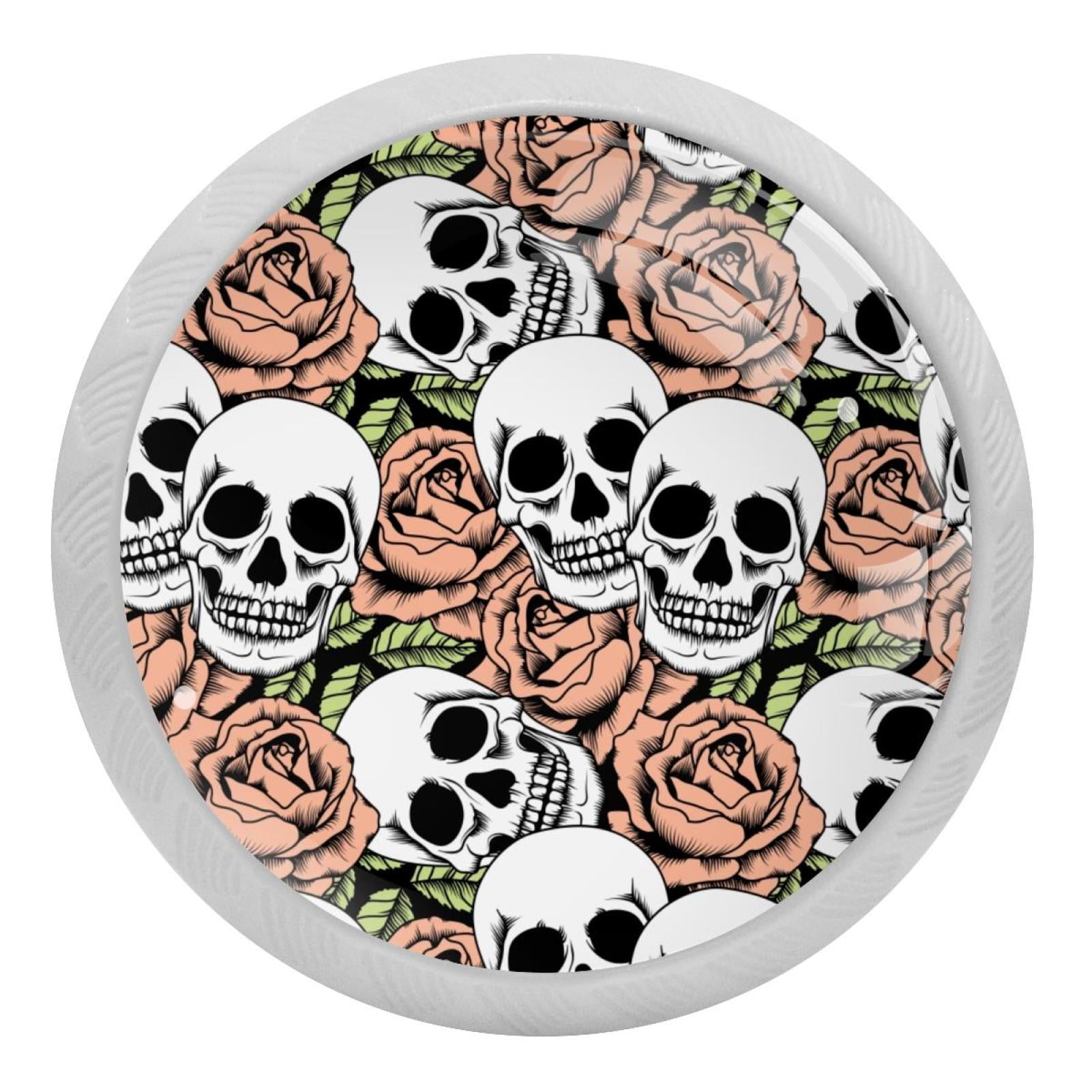 4PCS Round Skull Cabinet Fluorescence Knob Glowing in the Dark ...