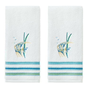 SKL Home Seabrook Stripe Hand Towel (2-Pack), Teal, 16" x 26" - Walmart.com