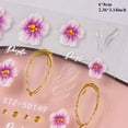 3pc Gradient Purple Flower Nail Stickers - Embossed Petal Self-Adhesive ...