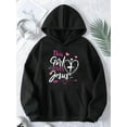 This Girl Loves Jesus Heart Print Hoodie with Kangaroo Pocket, Casual ...