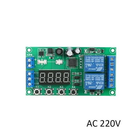 2 Channel Timer Delay Relay Module AC 220V LED Display 0.01s~999min Adjustable Pulse Trigger ...
