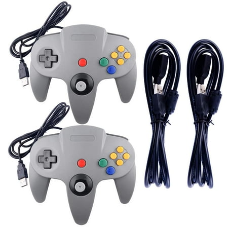 XYCCA 2Pack Classic N64 USB Controller, Retro N64 Bit Gamepad USB Wired ...