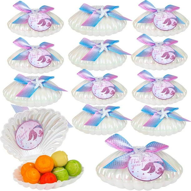 fozi cozi,12 Pack Seashells Mermaid Birthday Party Decoration Favors-Beach Under The Sea Ocean ...