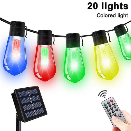 1-pack Outdoor String Lights,dimmable Waterproof String Lights With 20 ...