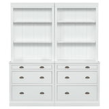 Harper & Bright Designs Tall Bookshelf with LED Lighting, White ...
