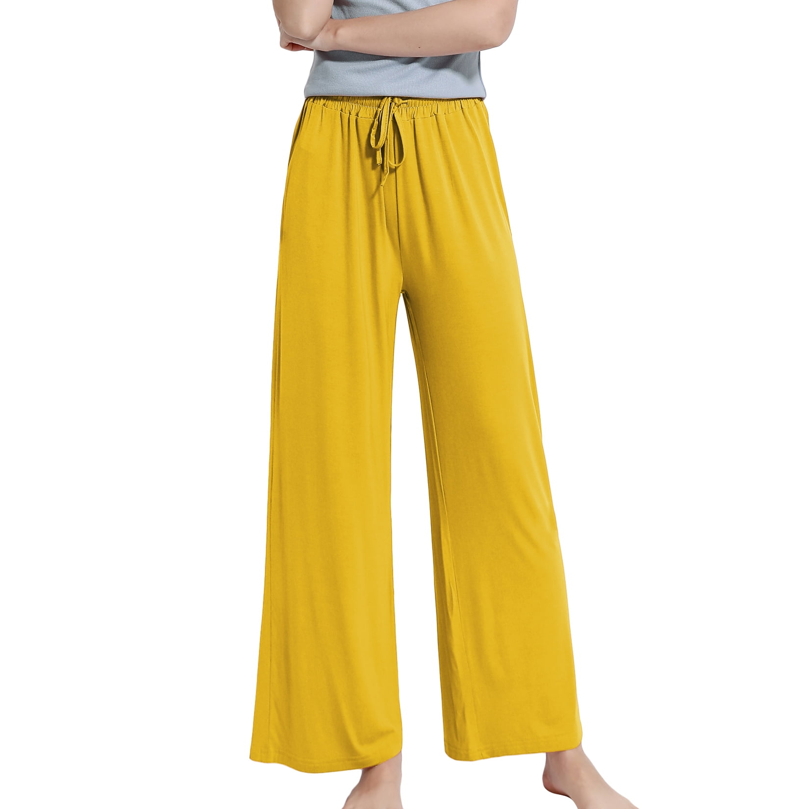 Lus Chic Womens High Waisted Pants Plus Size Wide Leg Palazzo Lounge