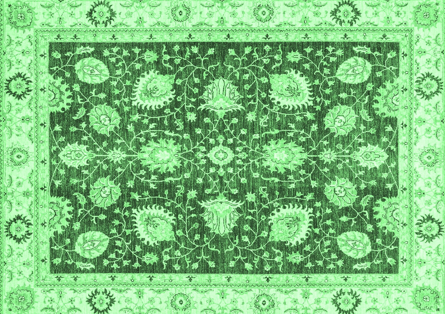 Ahgly Company Indoor Rectangle Oriental Emerald Green Modern Area Rugs ...