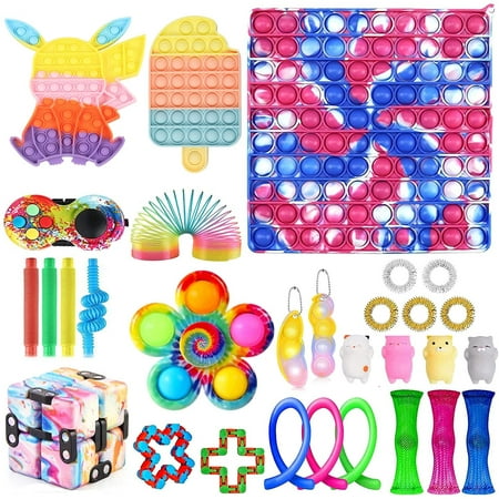 TIK Tok Fidget Packs Anti-Anxiety Tools, 30pcs Push Pop Mini Fidget ...