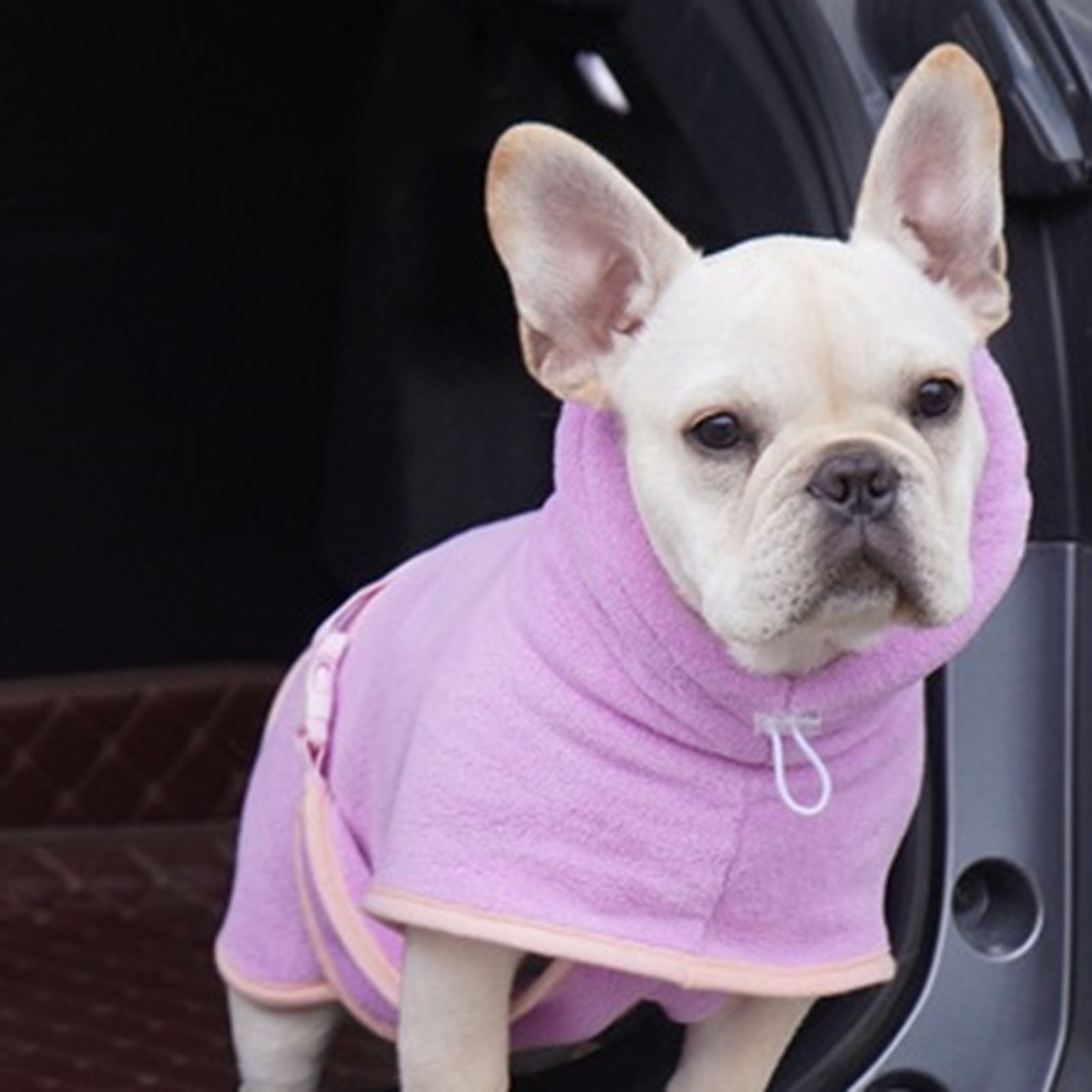 Pet Bathrobe Towel Coral Fleece Super Absorbent Hooded Drawstring Quick ...