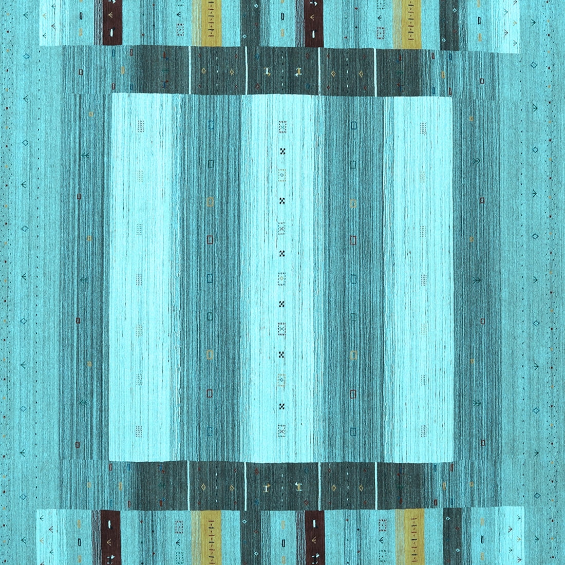 Ahgly Company Indoor Square Abstract Light Blue Contemporary Area Rugs ...