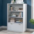 Sauder Morgan Main White Bookcase with Adjustable Shelves, Storage ...