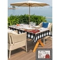 Red Barn Windmill Rectangle Outdoor Tablecloth with Umbrella Hole Farm ...