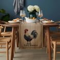 Farmhouse Table Runner 13 x 60 Inch, Early Rooster Animals Wood Grain ...