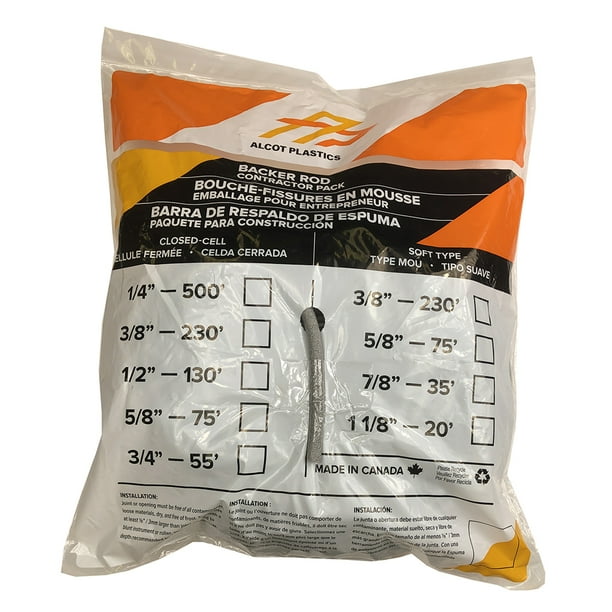 1-1/8 Inch x 20 Feet Soft Type Backer Rod For Gaps & Joints - Walmart ...