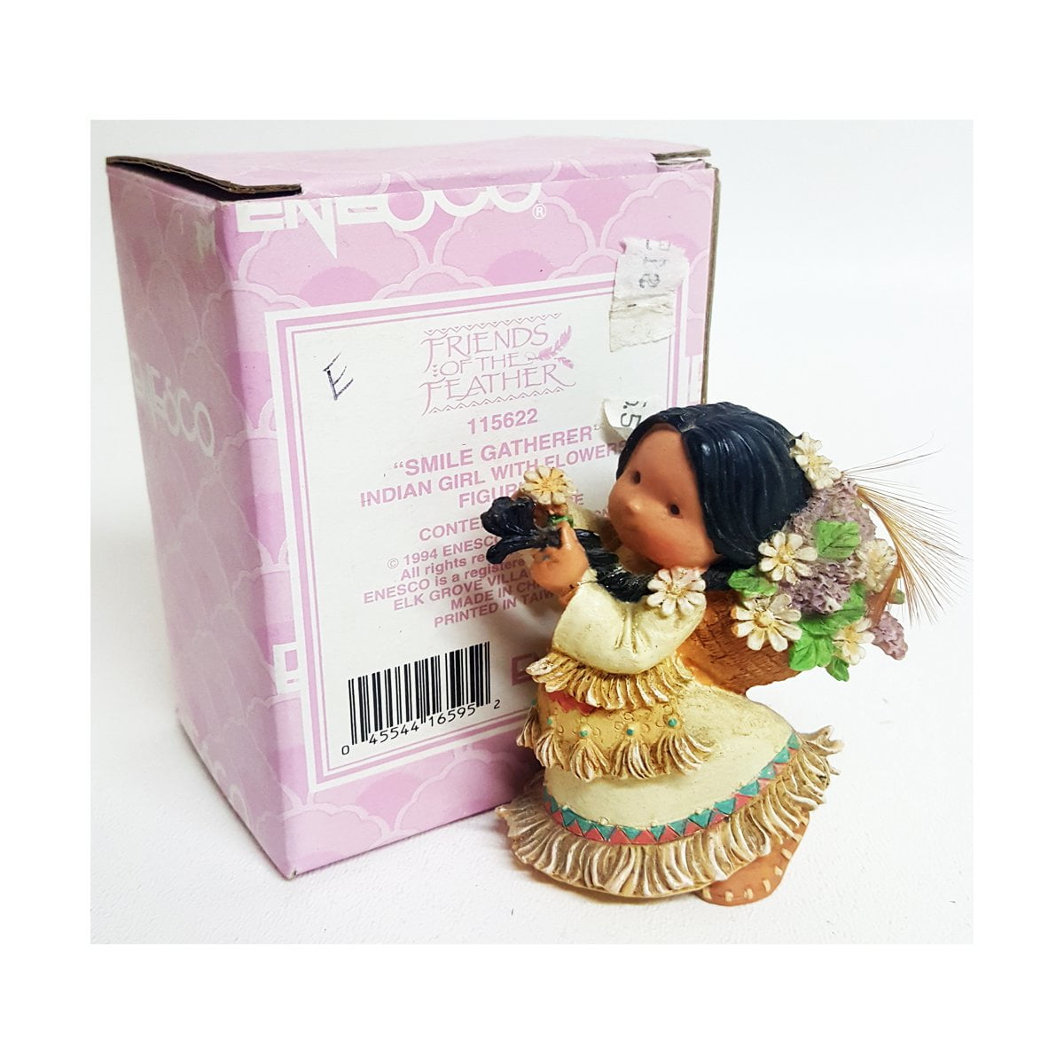 1994 Enesco Friends of the Feather "Smile Gatherer" Indian Girl With ...
