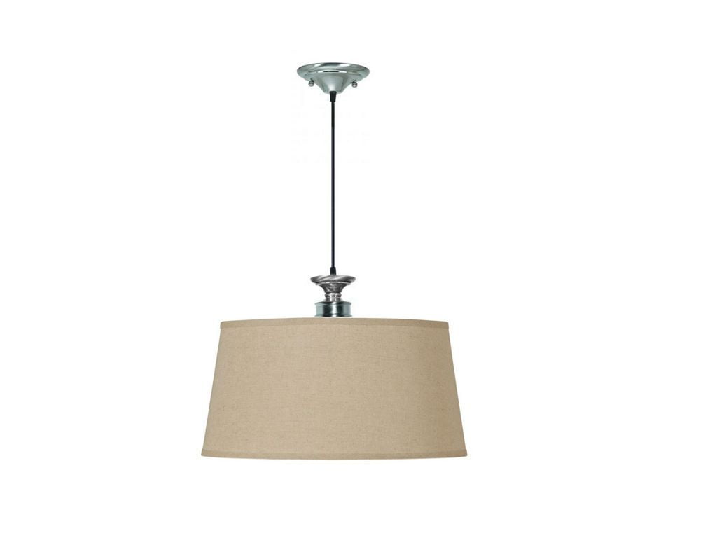 Satin Nickel 12 Inch Pendant Kit with 20 Inch Lamp Shade - Walmart.com
