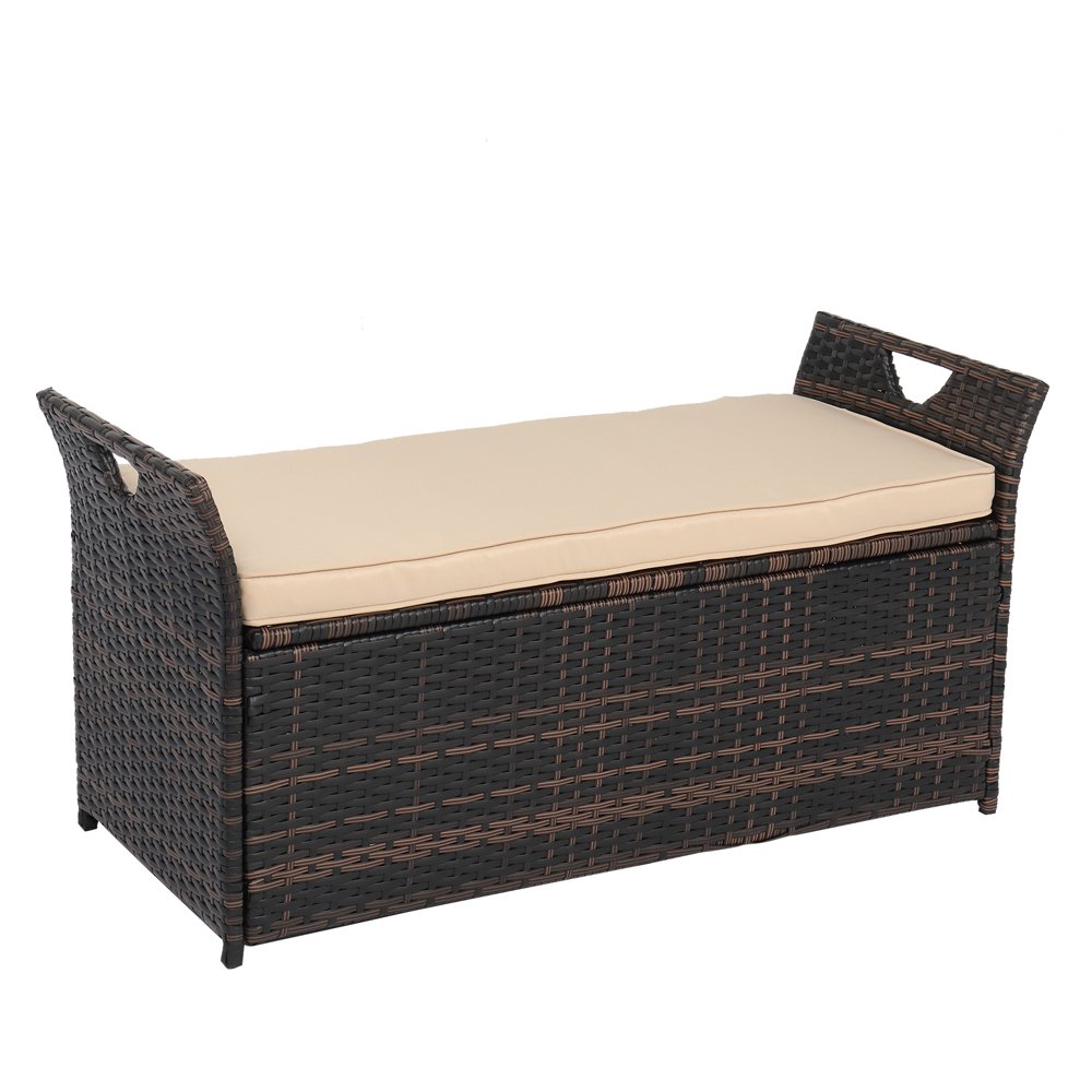 Tcbosik Rattan Locker, Furniture Courtyard Locker, Brown Gradient ...
