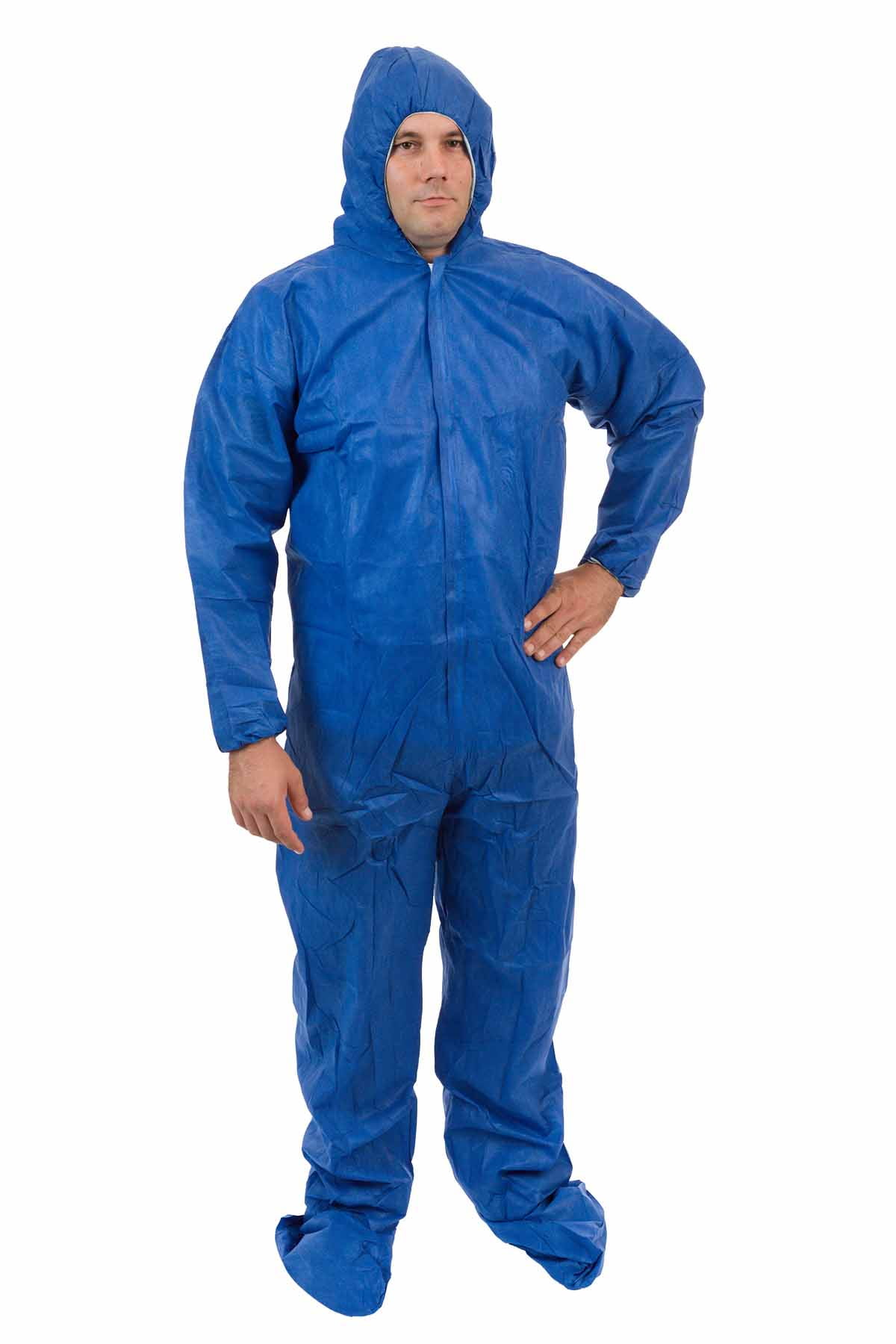 Blue SMS Coverall with Attached Hood & Boot - Walmart.com