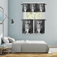 Cat Drinking Coffee Kitchen Curtains Set for Windows, Funny Animal ...