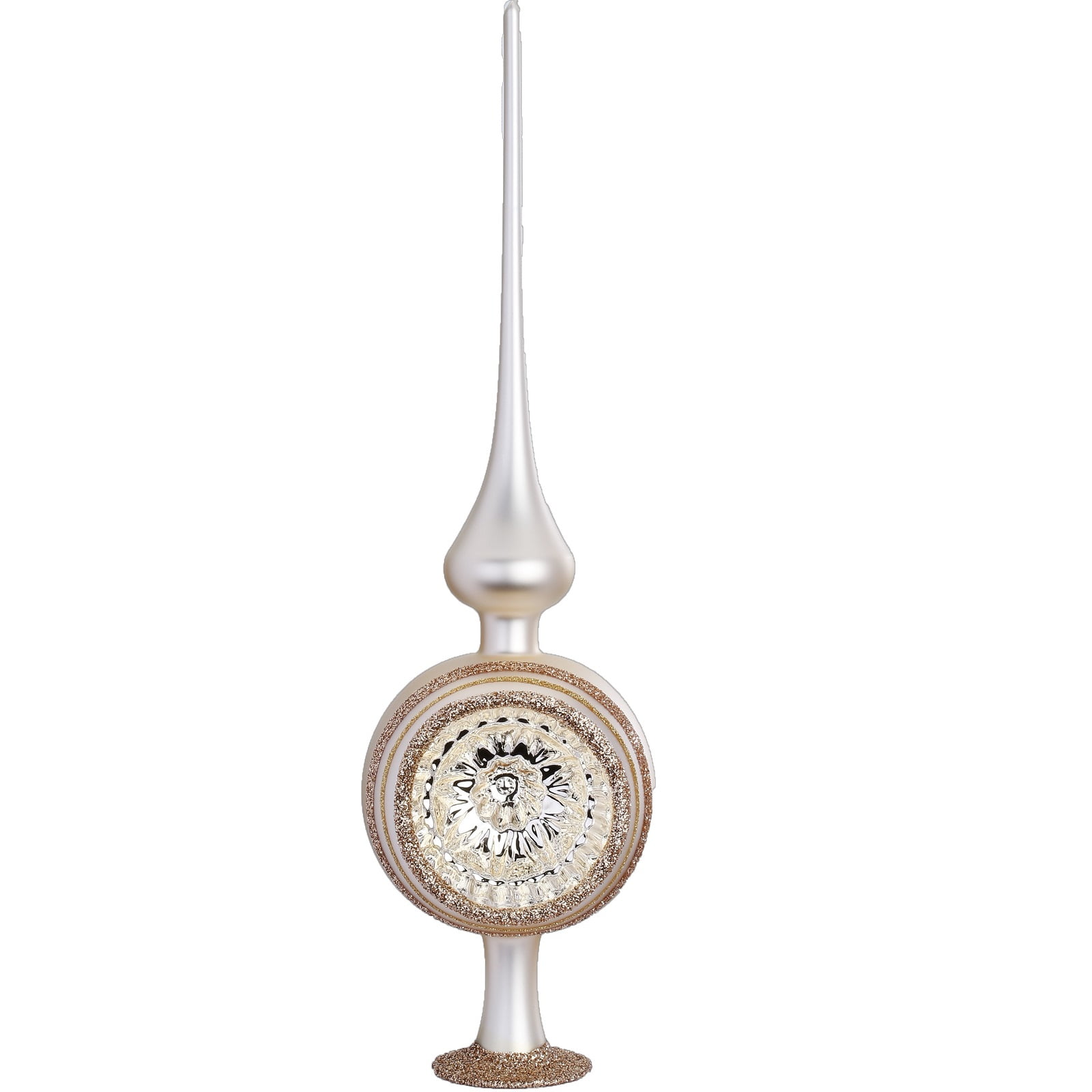 Inge Glas Classic Reflex Champagne German Glass Christmas Tree Topper ...