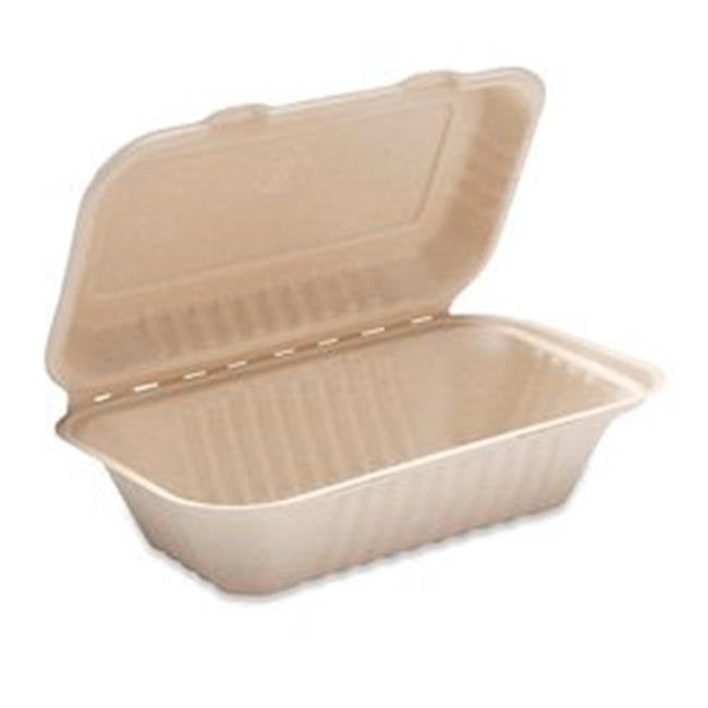 bridge-gate eco - hoagie hoagie hinged food container, tan - case of ...
