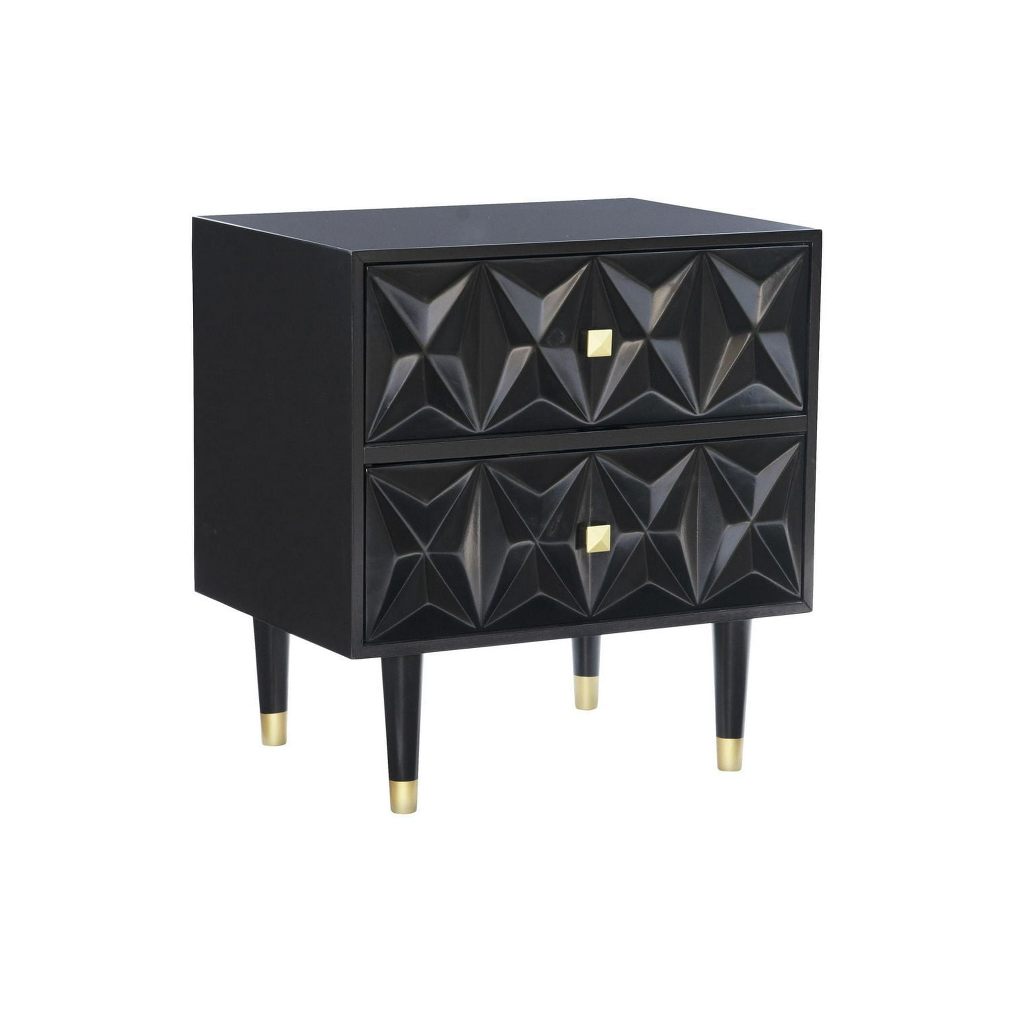 Click here for Linon Geometric Two Drawer Nightstand  Black Xl prices