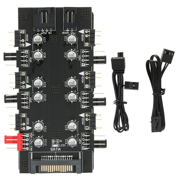 6 Way Splitter Hub 4PIN PWM Speed Regulation 3PIN ARGB Light Control ...