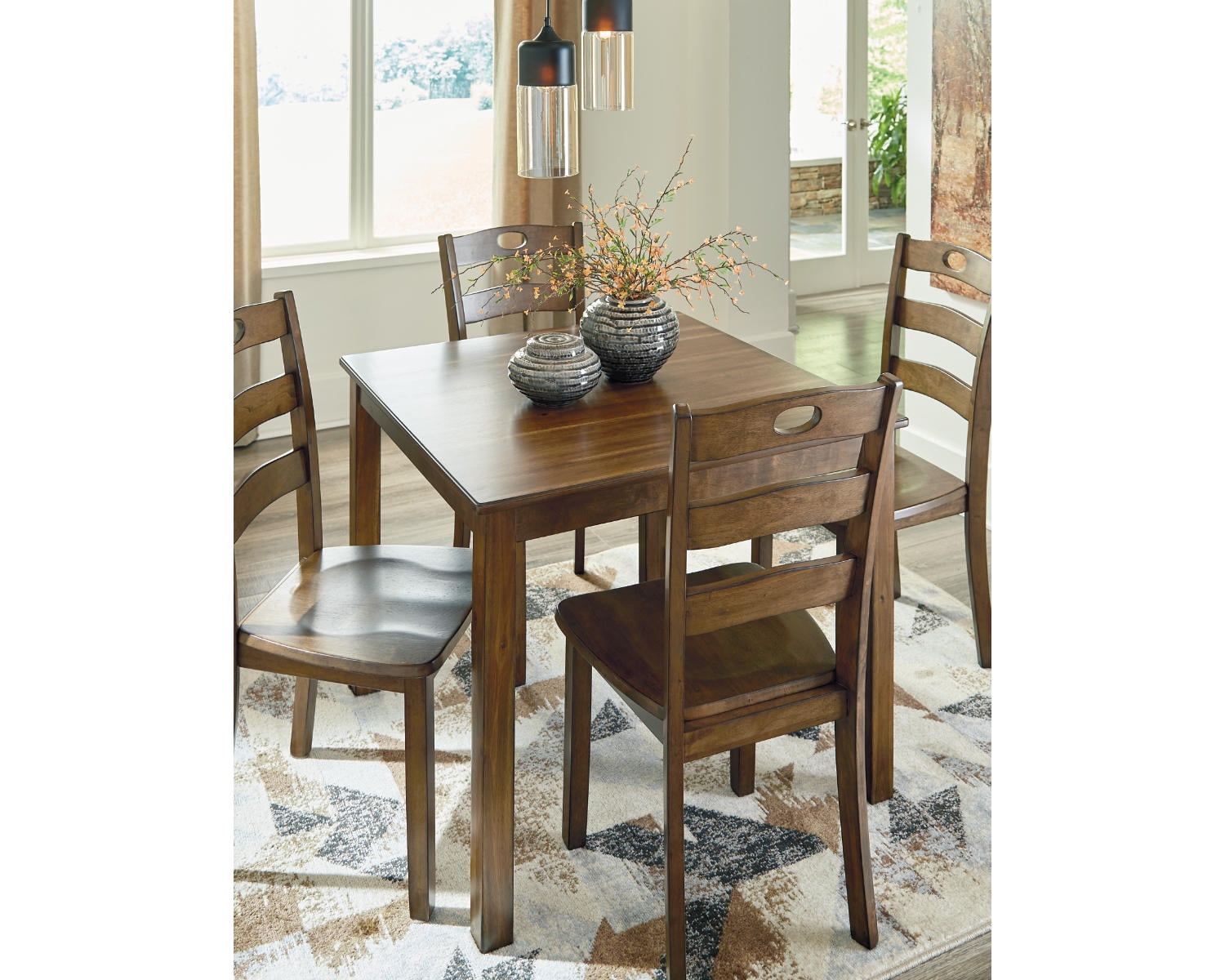 Signature Design by Ashley Hazelteen 5 Piece Dining Set Include Table and 4 Chairs Brown Walmart