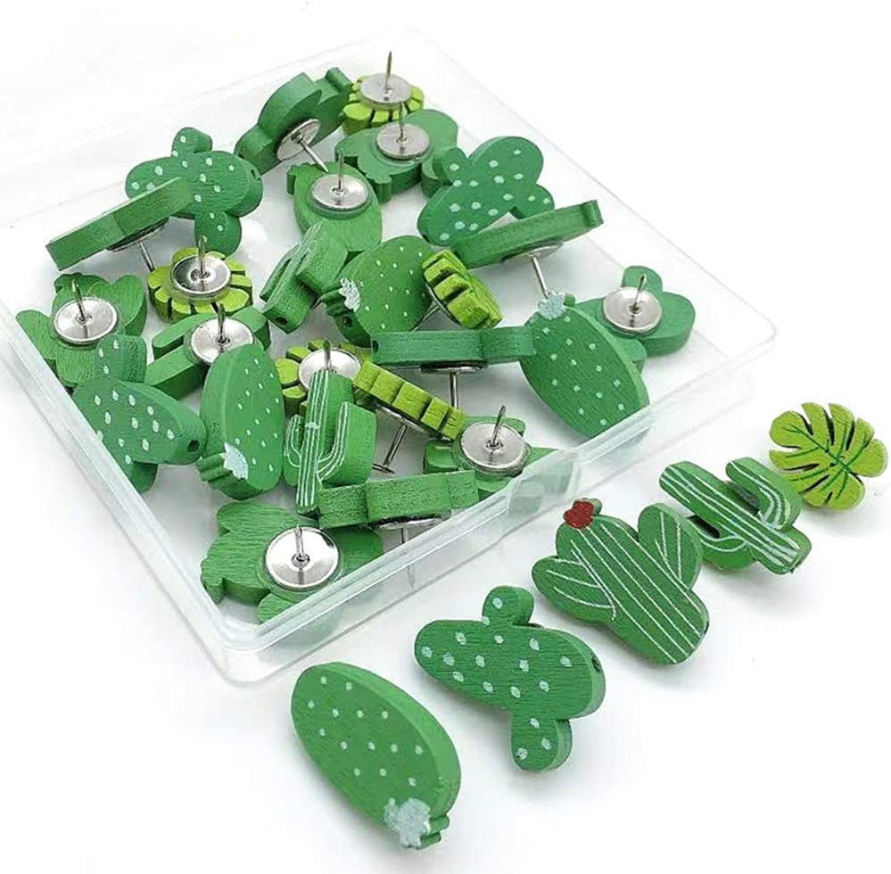 30Pcs Saguaro Cactus & Leaf Push Pins Message Display Signs Pushpin ...