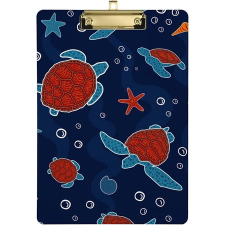 XDDJA Sea Turtles Clipboard Hardboard Wood Nursing Clip Board and Pull ...