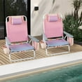 Costway 4-Pack Folding Backpack Beach Chair 5-Position Outdoor ...