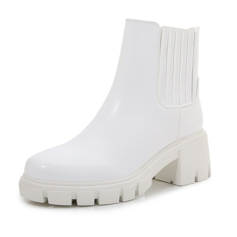 White chunky booties store