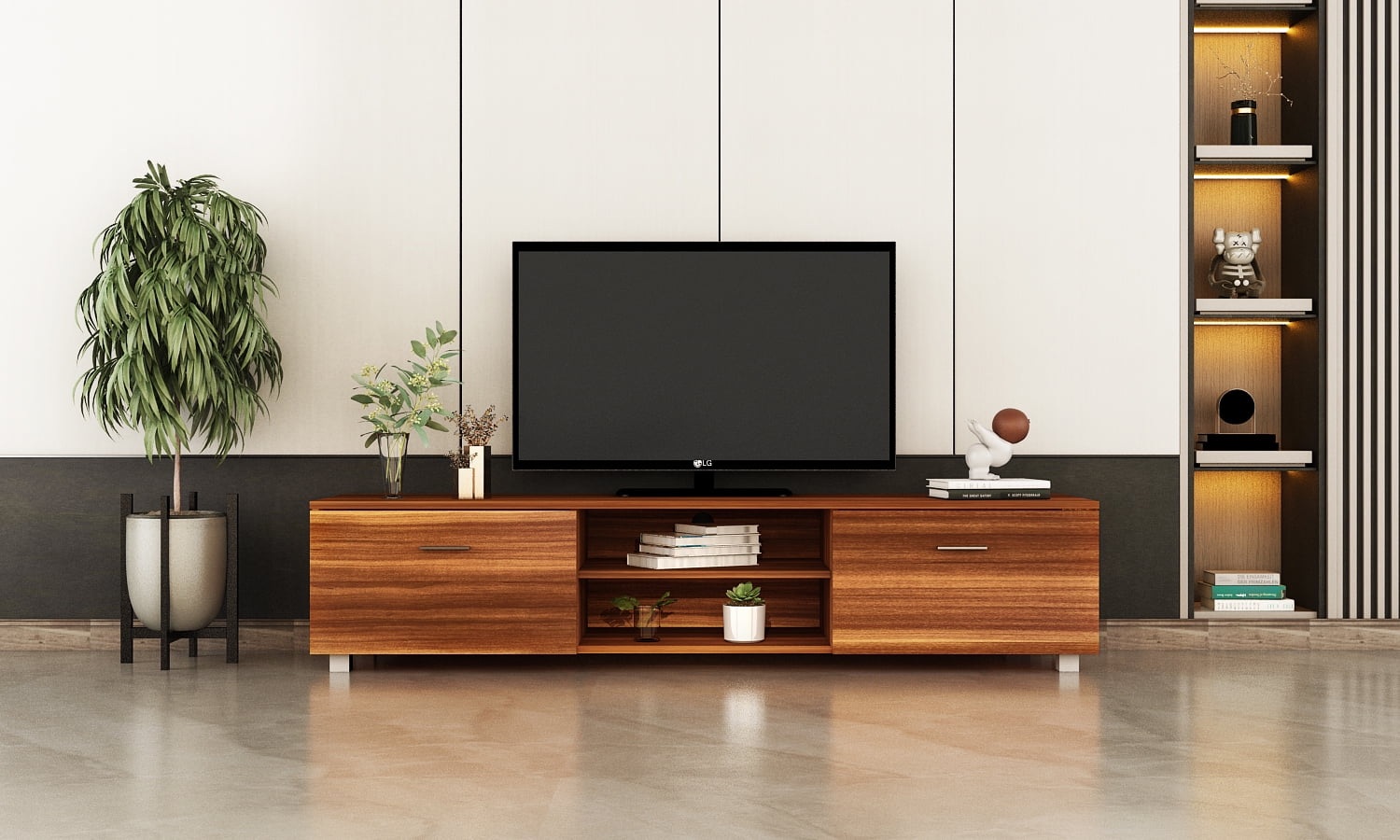 TV Console Table Storage Cabinet for TVs Up to 70", TV Stand Media ...