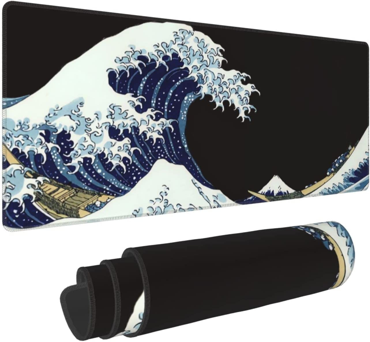 Sea Wave Gaming Mouse Pad Japanese Computer XL Extended Desk Mat Large ...
