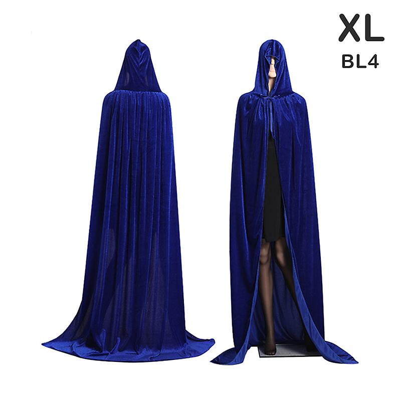Medieval Vampire Velvet Hooded Cloak Long Robe Witch Capes Halloween ...