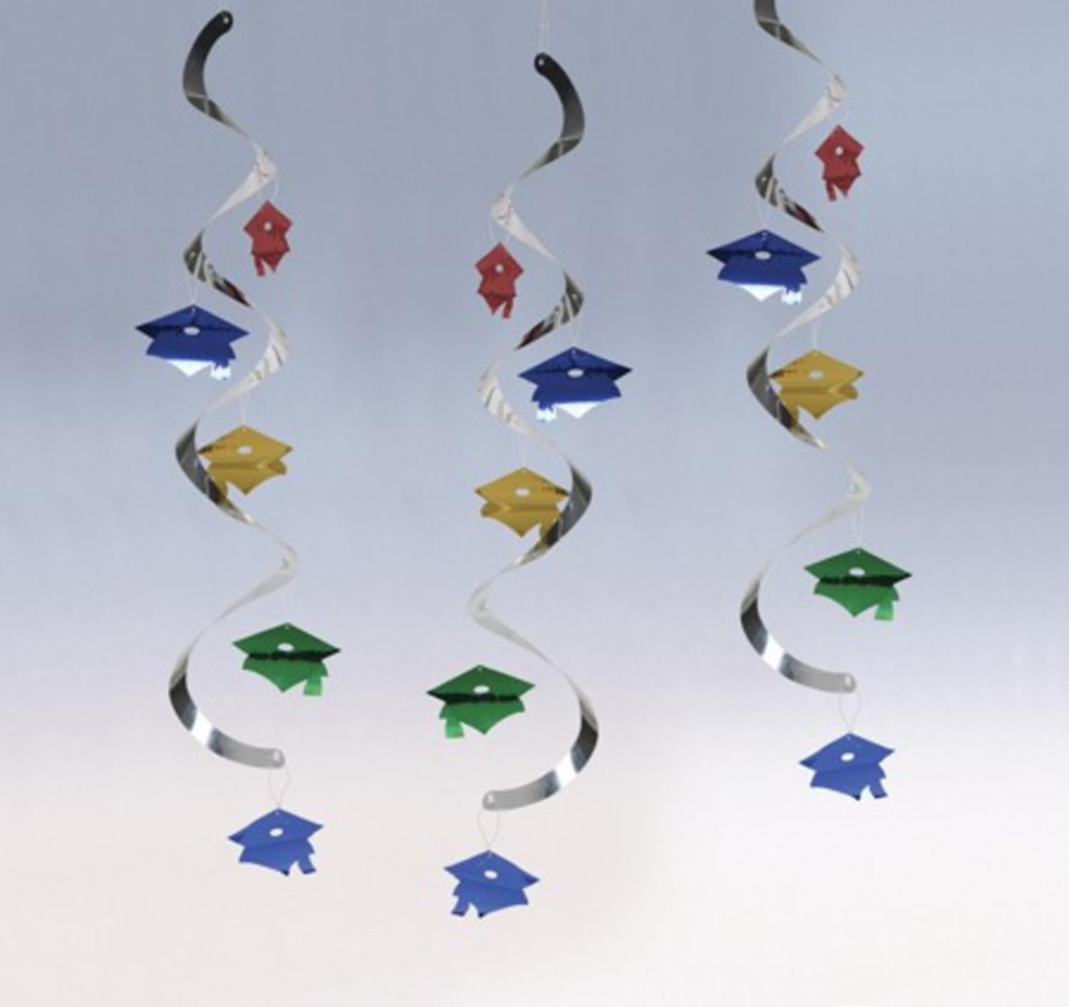 Club Pack of 30 Multi-Colored Mortar Board Cap Hat Graduation Day Dizzy ...