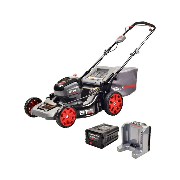 Powerworks 60V 21-inch Brushless HP Mower, 5Ah Battery and Charger ...