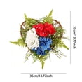 Sktrjpolfis Patriotic Artificial Hydrangea Wreath, 13.77in Red White ...