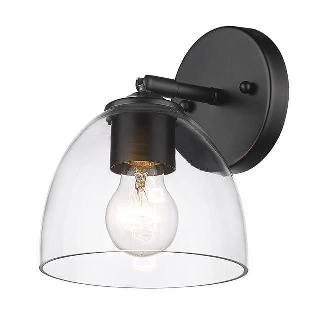 Click here for Golden Lighting Roxie Wall Sconce Matte Black Clea... prices