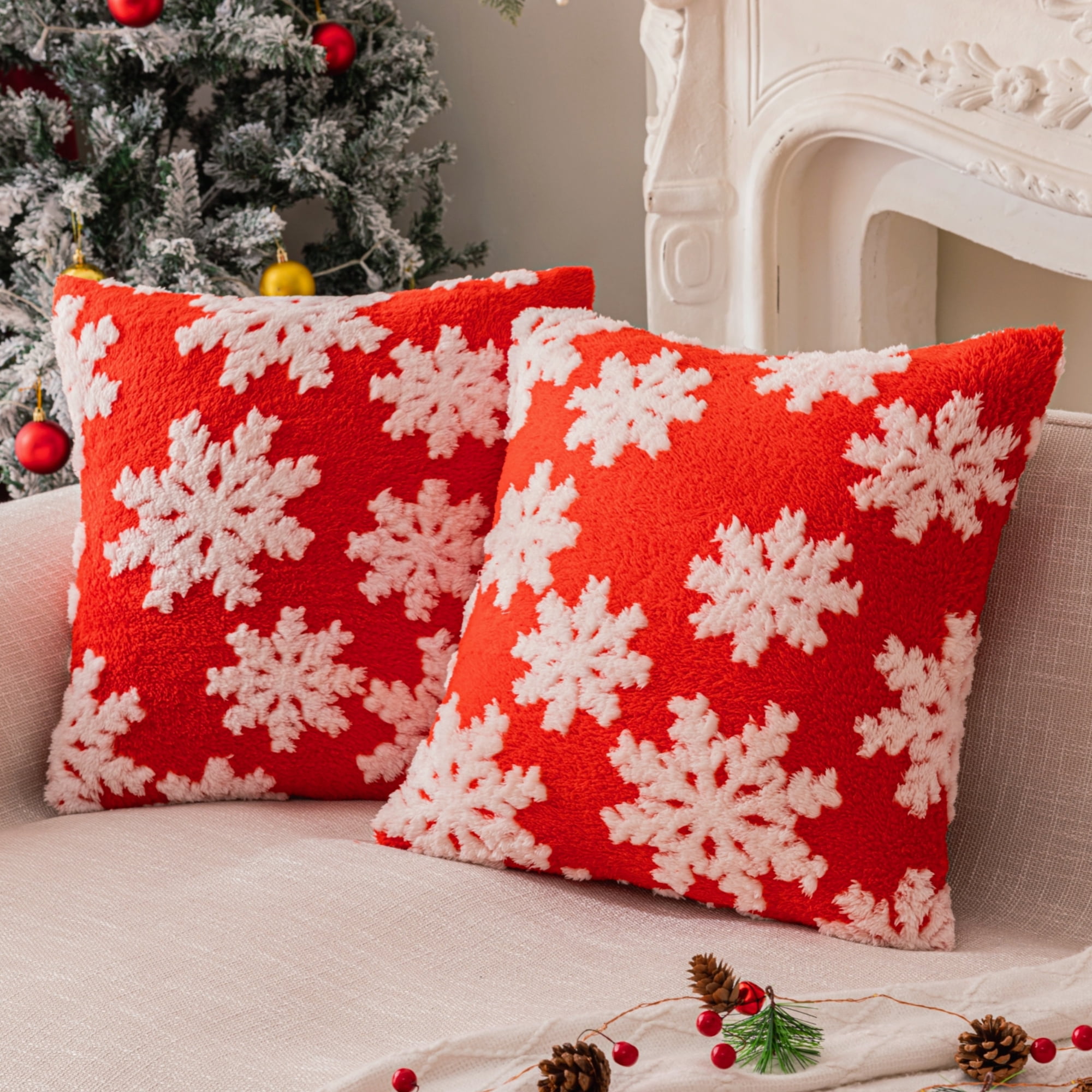 Click here for Aqothes Christmas Snowflake Throw Pillow Covers  D... prices