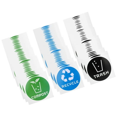 Garosa Trash Can Sticker,60Pcs/Set Round Recycle Trash Compost Sticker ...