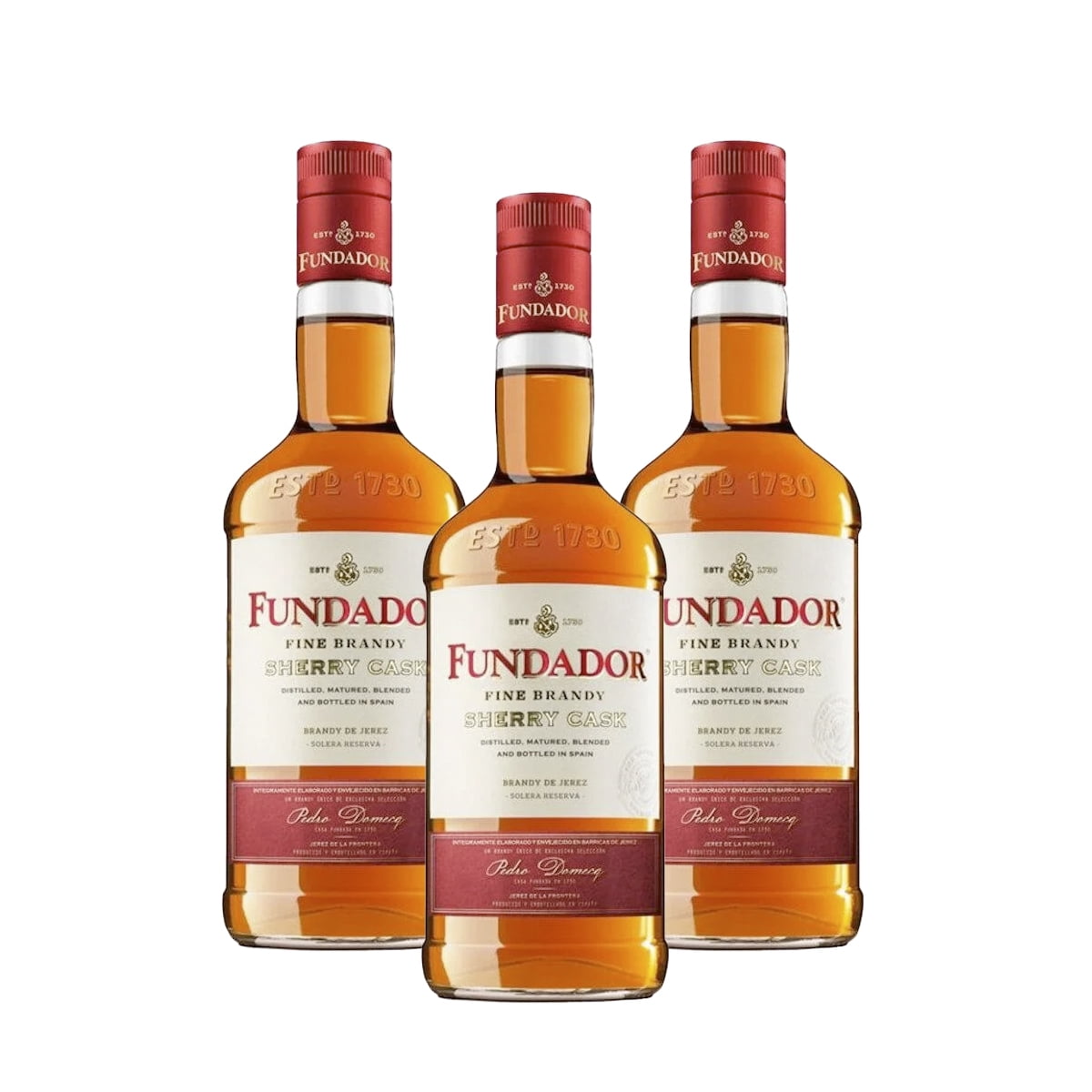 PACK DE 3 BRANDY FUNDADOR SHERRY CASK 700 ML | Walmart en línea
