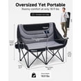 ABORON Double Camping Chair for 2 Person, 1200 Lbs Heavy Duty Oversized ...