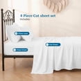 4 Piece Cot Sheets Set White Solid Size (25" x 75"), 100% Egyptian ...