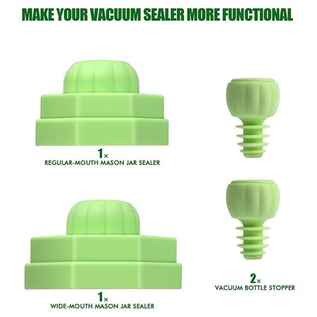 Universal Jar Vacuum Sealer Set Wide Mouth Canning Lid Food Storage ...