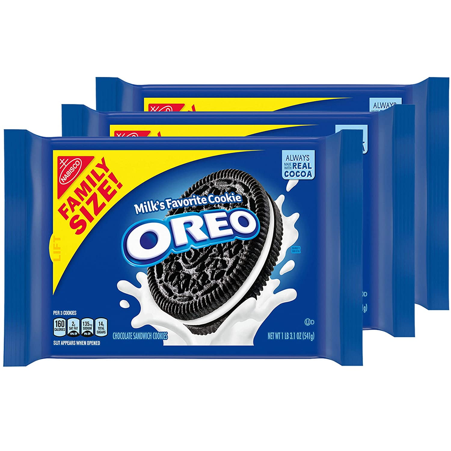 Oreo Chocolate Sandwich Cookies, Family Size - 3 Packs - Walmart.com ...