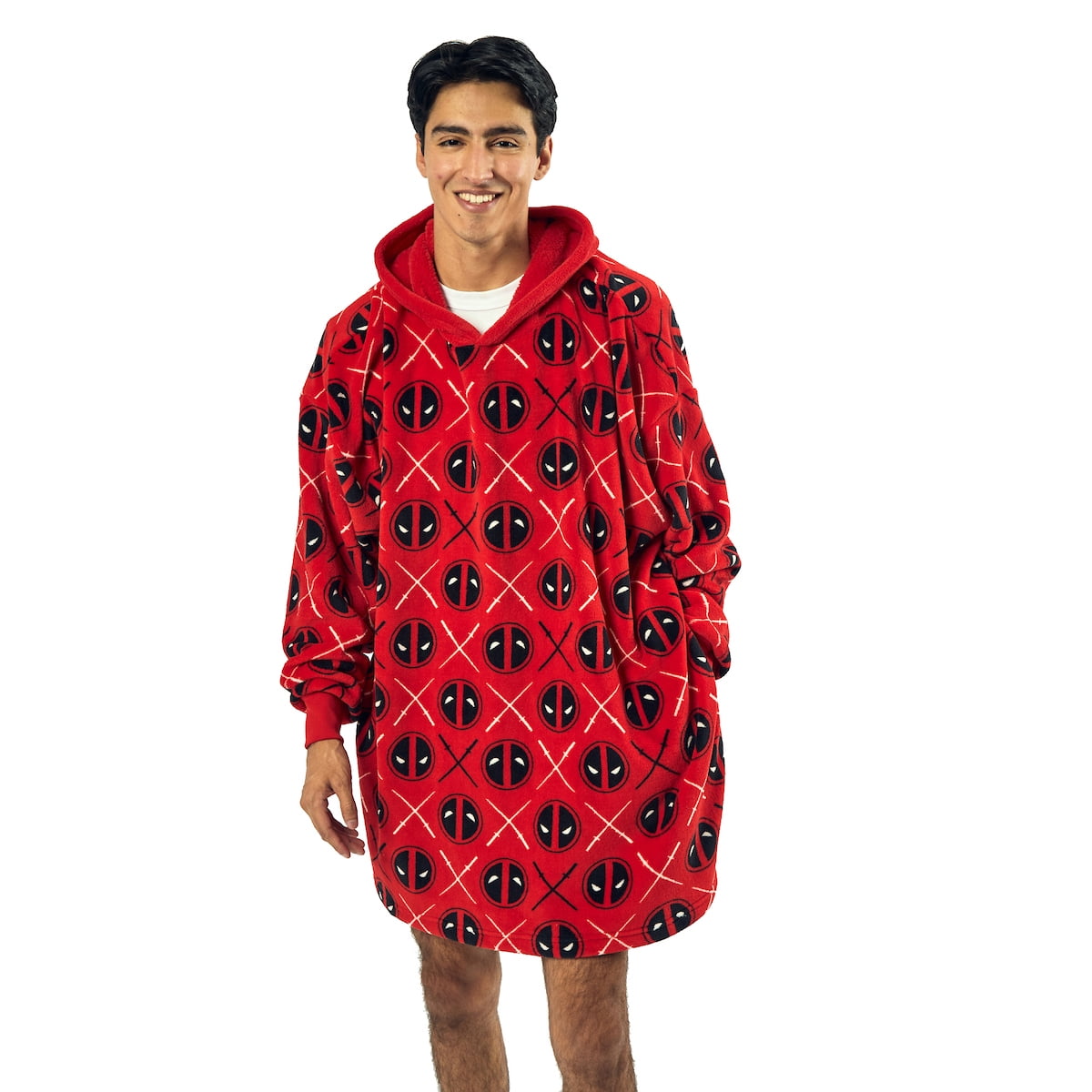 Click here for Bioworld Marvel Deadpool Red Oversized Hooded Blan... prices